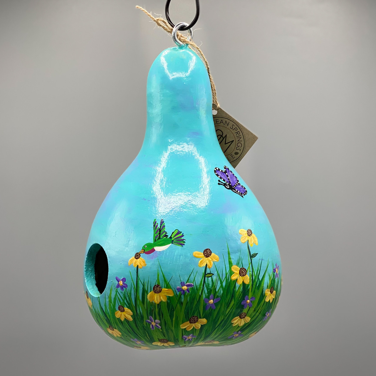 Floral Butterfly Gourd Bird House - Ocean Springs Mercantile
