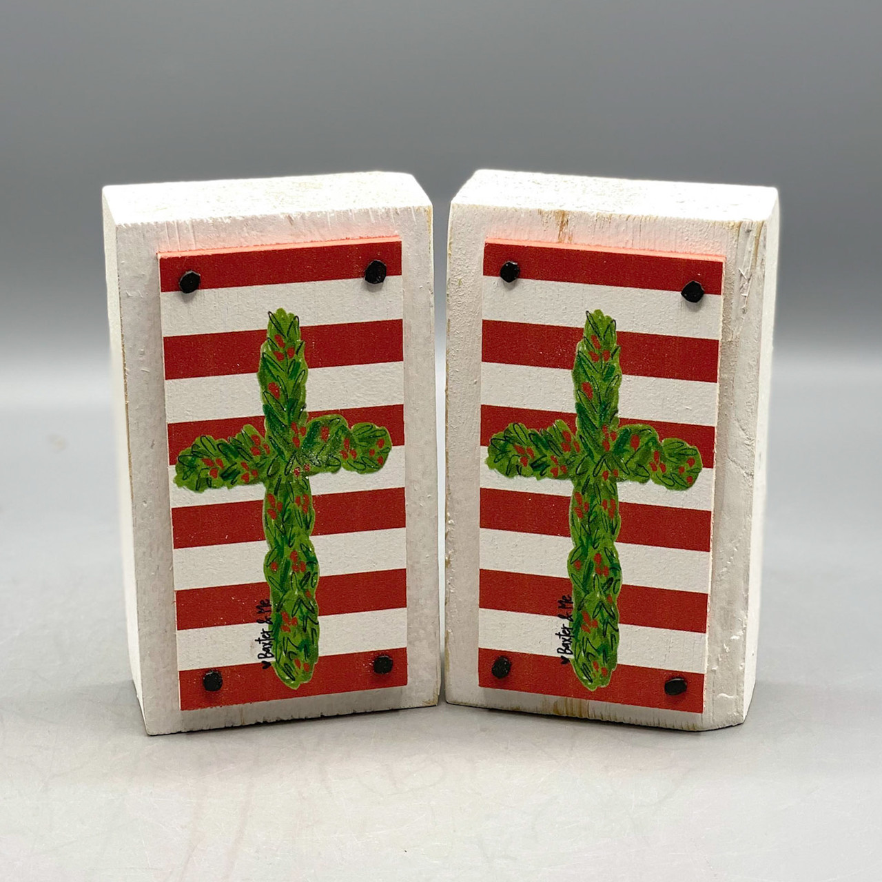 Red White Cross Happy Block - Ocean Springs Mercantile