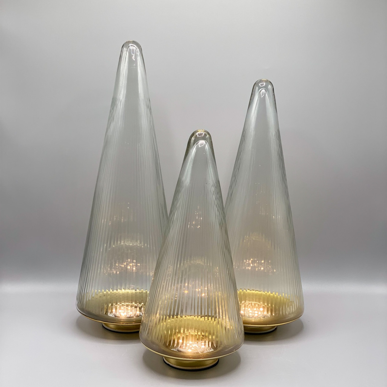 LED Etched Glass Cone Tree - Ocean Springs Mercantile