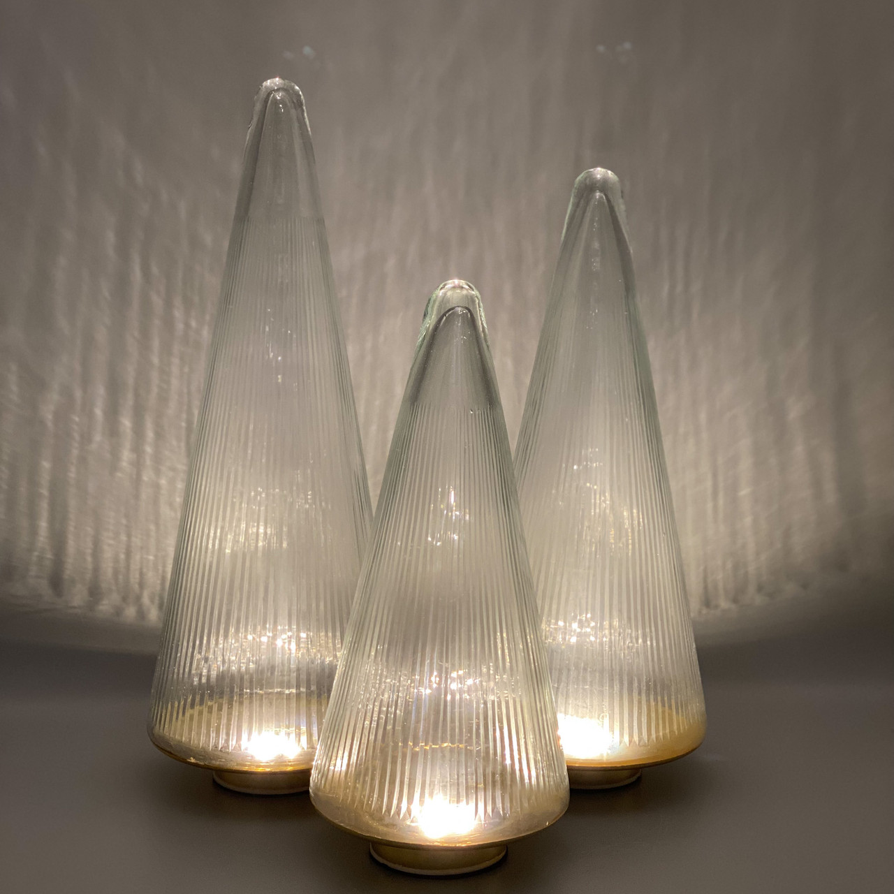 LED Etched Glass Cone Tree - Ocean Springs Mercantile
