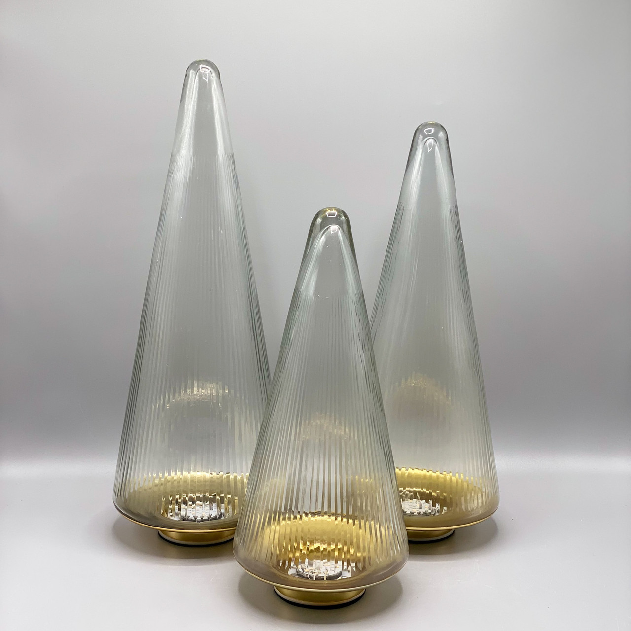 LED Etched Glass Cone Tree - Ocean Springs Mercantile