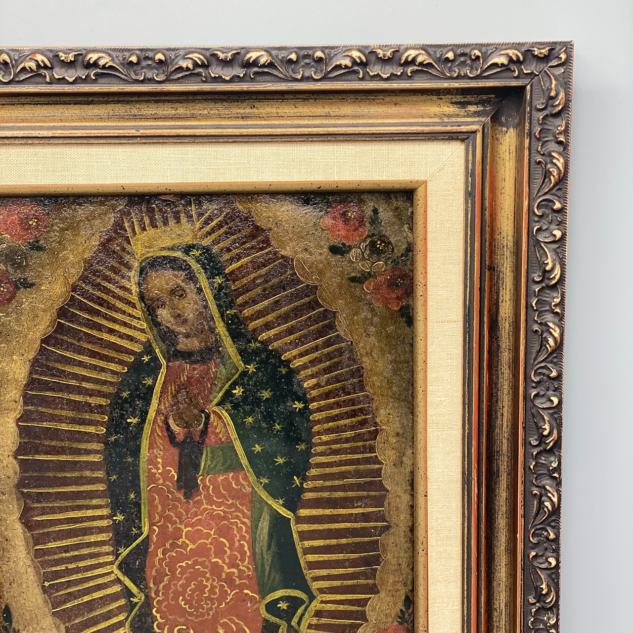 Vintage Tin Framed Our Lady of Guadalupe - Ocean Springs Mercantile