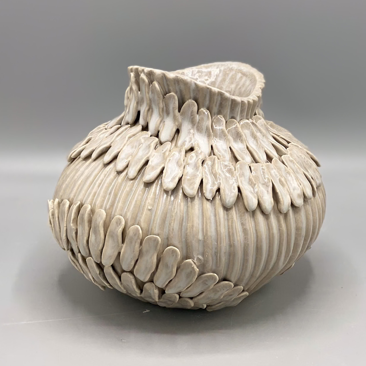 Ceramic Feather Vase - Ocean Springs Mercantile