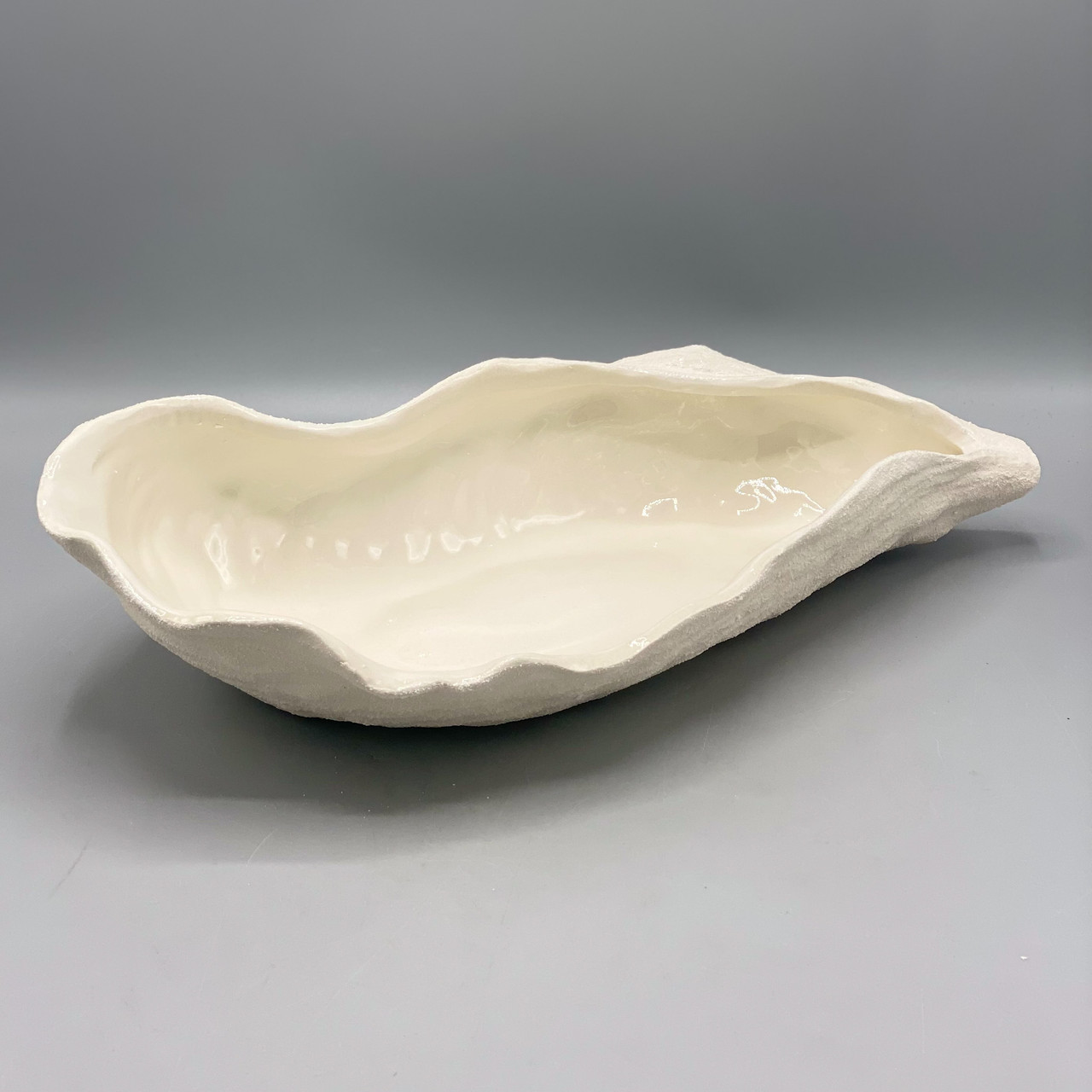 White Oyster Shell Shaped Bowl - Ocean Springs Mercantile