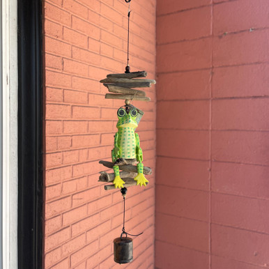 Sitting Frog Wood Wind Chime - Ocean Springs Mercantile