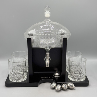 Football Decanter Set w/4 Glasses - Ocean Springs Mercantile