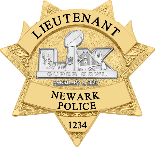 Newark Police Super Bowl LX Gold Star A - IPGBadges