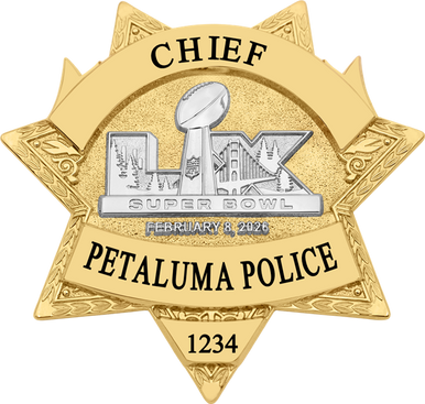 Petaluma Police Super Bowl LX Gold Star A - IPGBadges