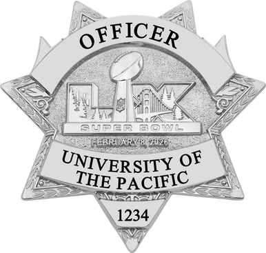 University of the Pacific Super Bowl LX Silver Star A - IPGBadges
