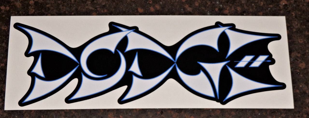 9 inch DODGE, HASH Marks STICKER/decal, Original Artwork, WHITE with ...