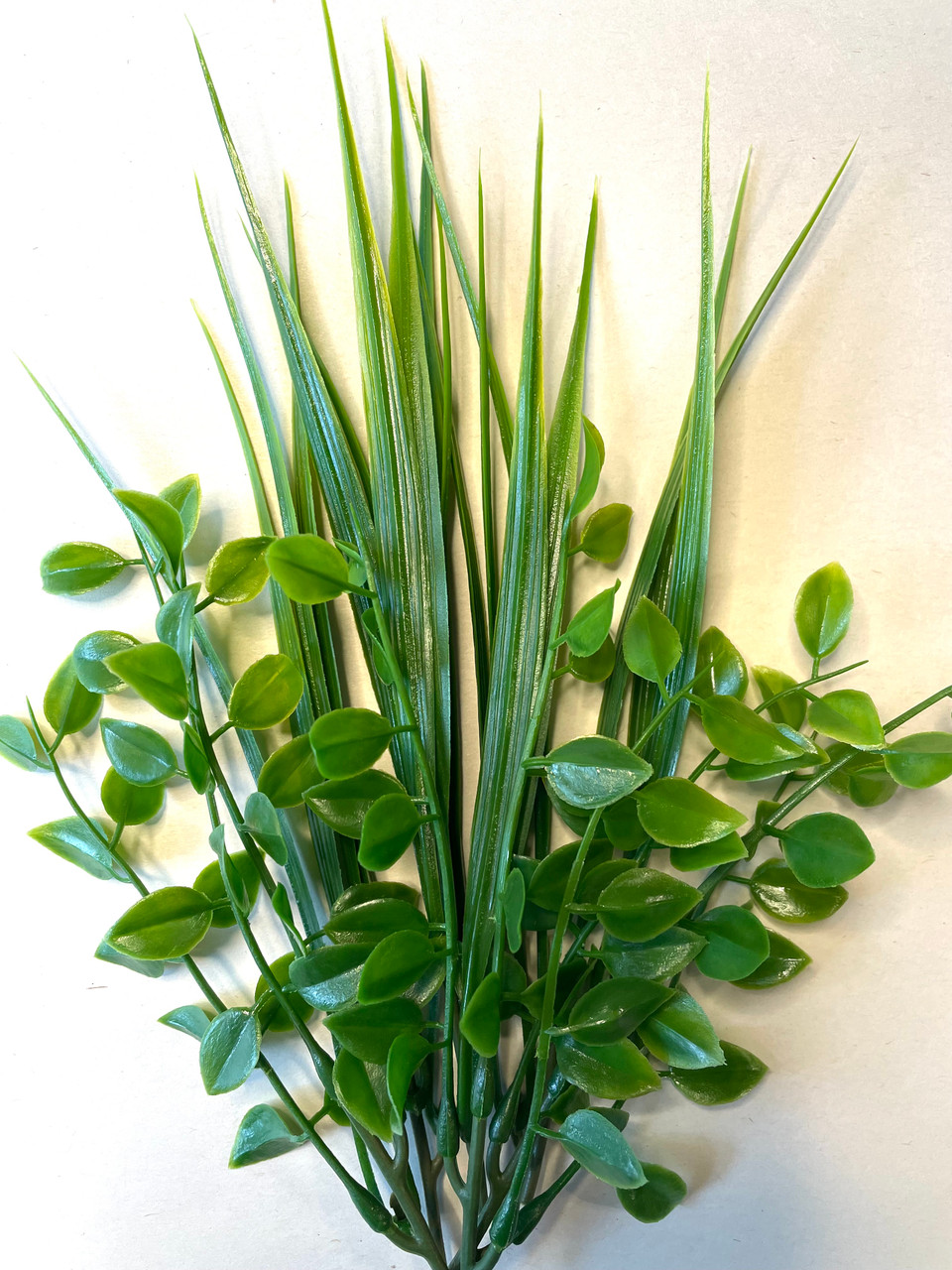 8" MIXED BUSH Pea Leaf & Wild Grass Plastic Artificial Aquarium Plant ...