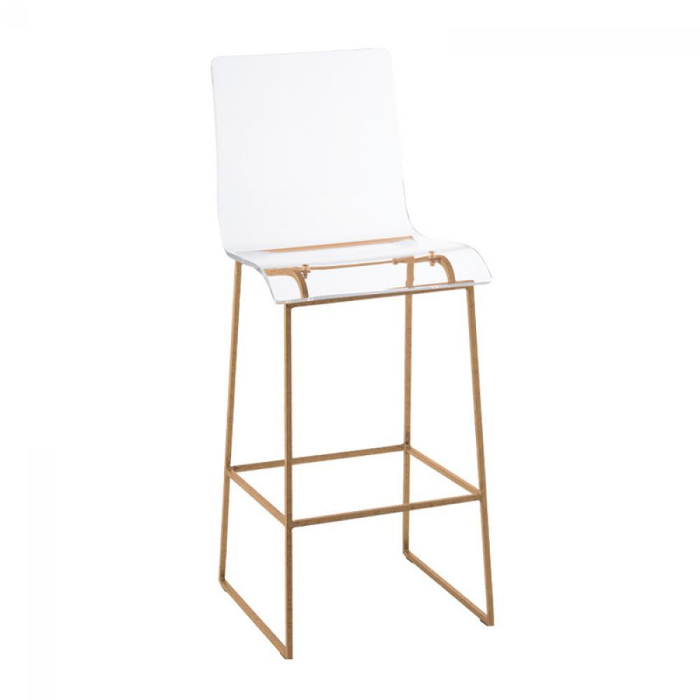 King Clear Acrylic Gold Bar Stool | Lighting Reimagined
