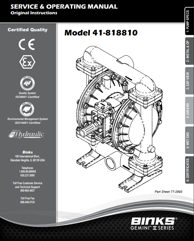 Binks Manuals for Spray Guns, Pumps, Pressure Tanks