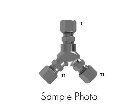 Hosco Circulating Y Adapter Tube Fitting, 3/8" TF(F) x 3/8" TF(M)