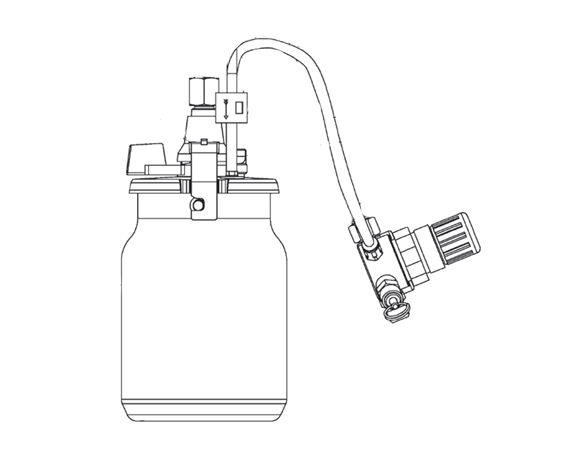 Binks 1QT PRESSURE ASSIST CUP for Spray Guns (80-511)