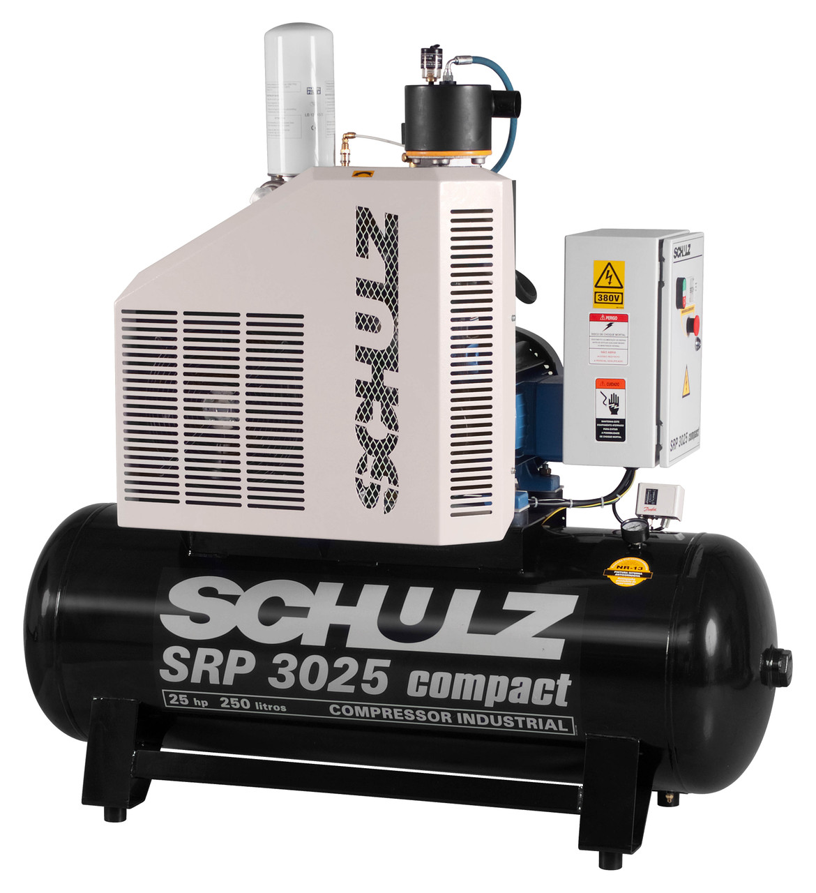 Schulz 25 HP Rotary Screw Air Compressor | 89 CFM 460V