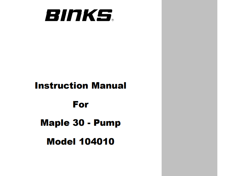 Binks Maple Pump Manuals - Binks Manuals Archive by CET