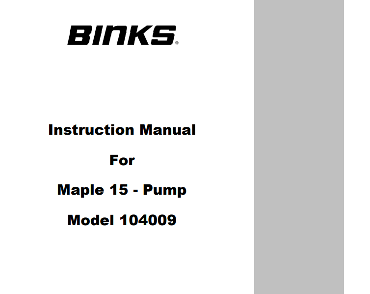 Binks Maple Pump Manuals - Binks Manuals Archive by CET