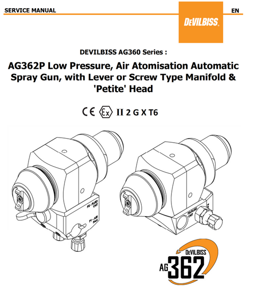 Devilbiss Manuals for Spray Guns, Pressure Cups, Cleaning Supplies, etc