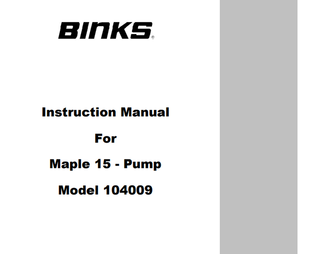 Binks Maple Pump Manuals - Binks Manuals Archive by CET