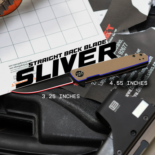 Sliver 3.25" D2 Straight Back Blade Pocket Knife