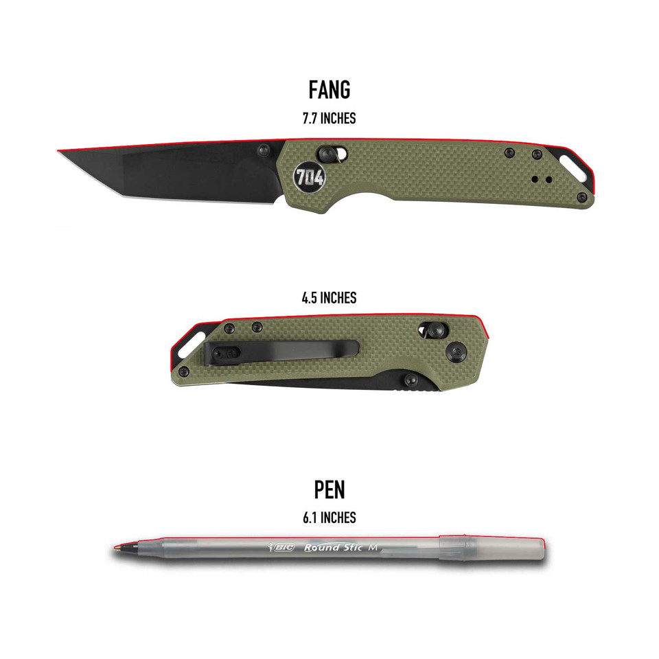 Fang 3.22" D2 Tanto Blade EDC Pocket Knife with Crossbar Lock