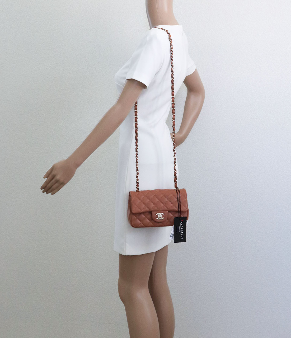 Chanel Classic Mini Rectangular 22S Caramel Quilted Lambskin with light ...