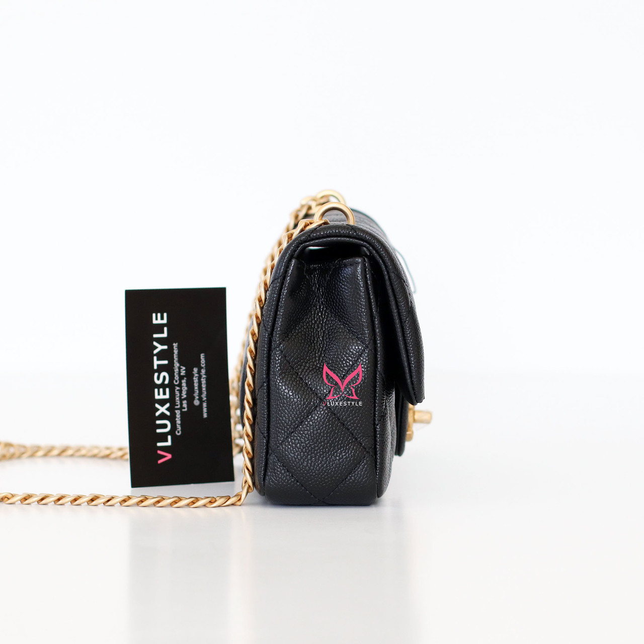 Chanel 23P Sweetheart Mini Rectangular Caviar with adjustable heart ...