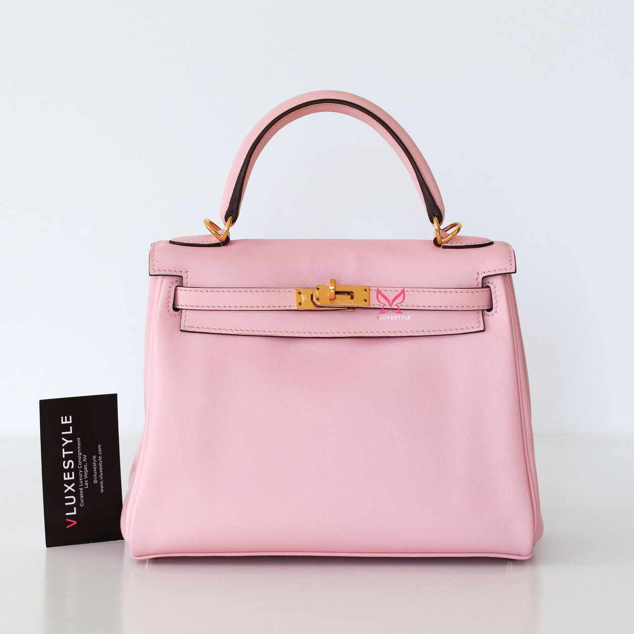 Hermes Kelly Retourne 25 Sakura Pink Swift Gold Hardware