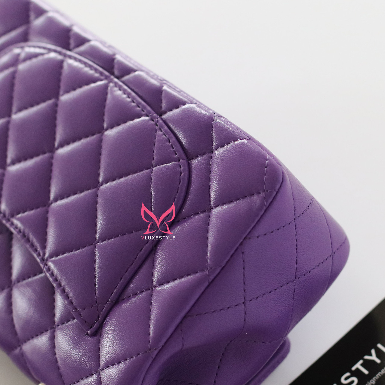 Chanel Mini Rectangular Top Handle 22A Purple Lambskin Light Gold hardware
