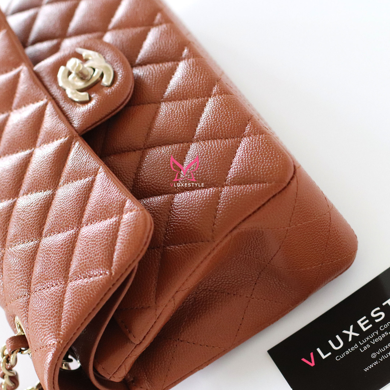 Chanel Classic Small Flap 23A Golden Brown/Caramel Quilted Caviar Light ...