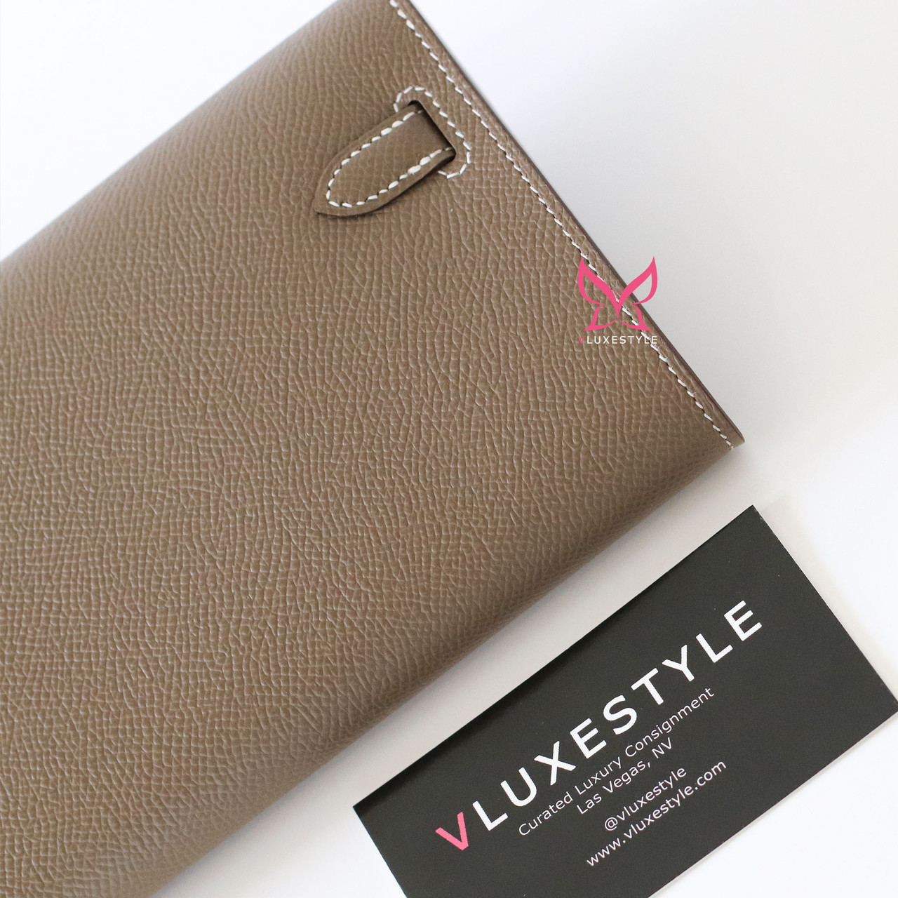 Hermes Kelly To Go Wallet Etoupe Epsom Gold Hardware