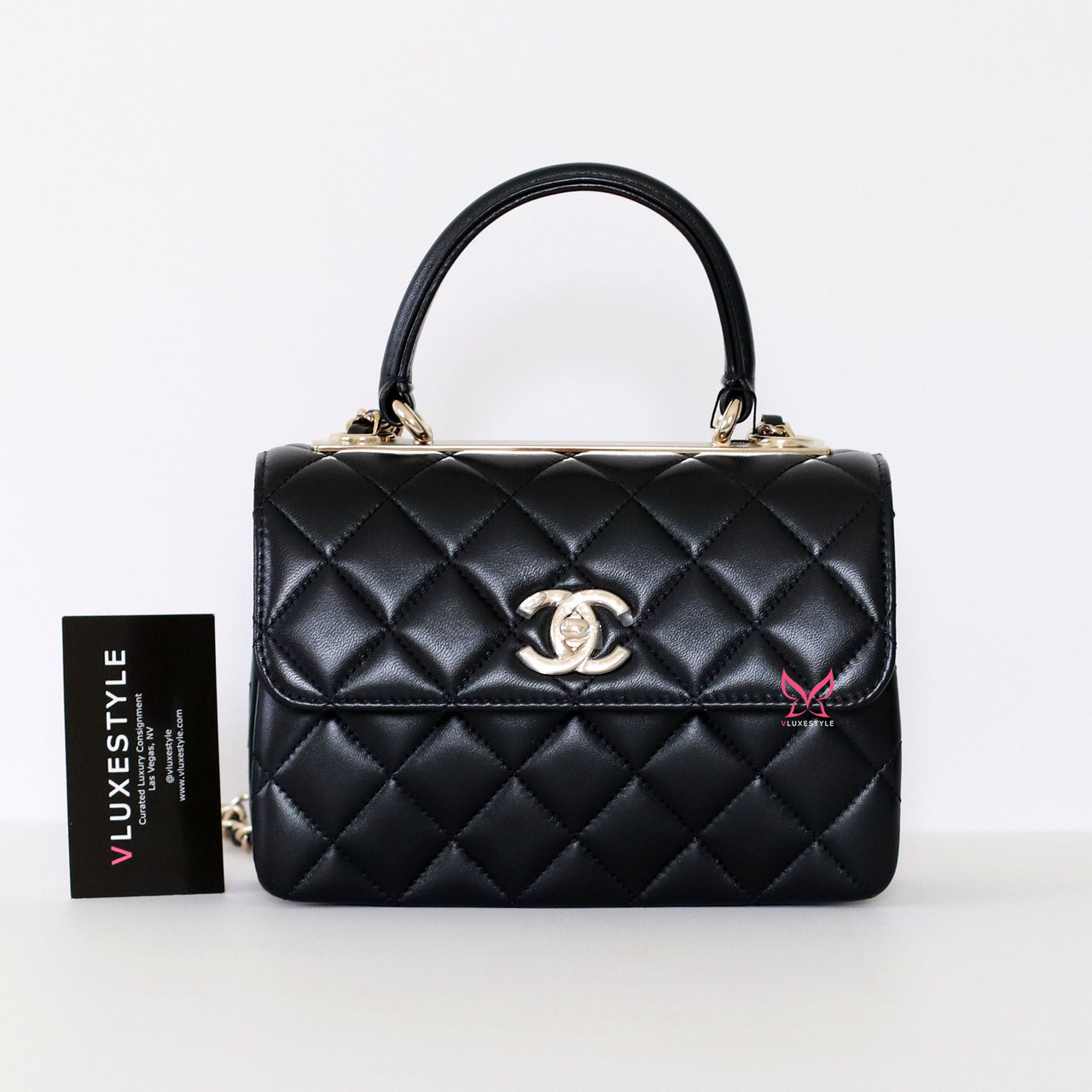 Chanel 24C Mini Trendy CC Black Quilted Lambskin Light Gold Hardware