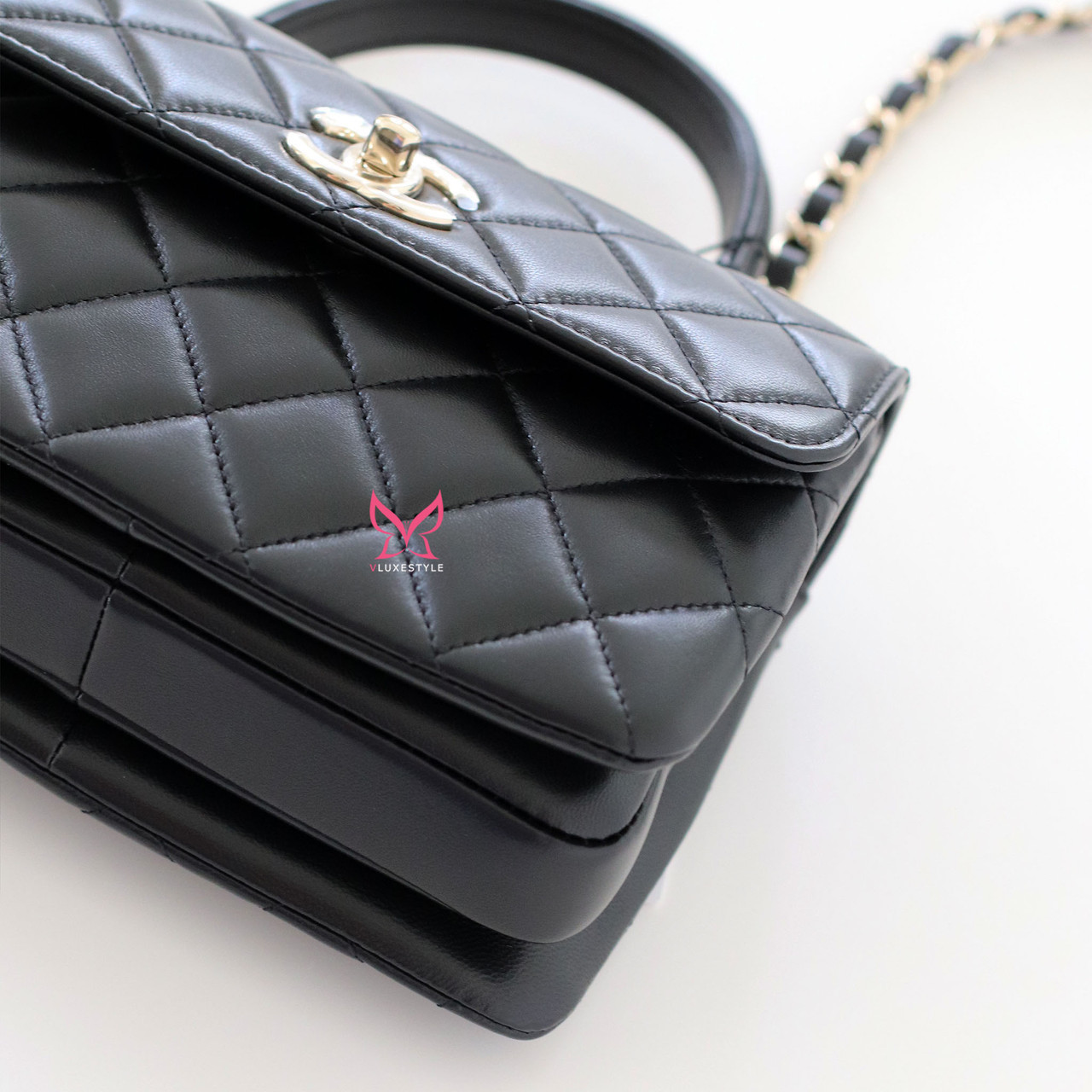 Chanel 24C Mini Trendy CC Black Quilted Lambskin Light Gold Hardware