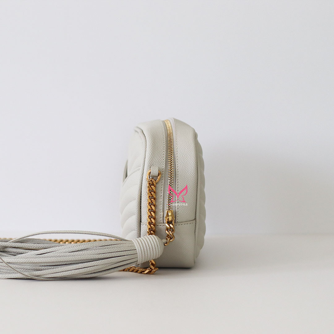 Saint Laurent Mini Lou Camera Bag Crema Soft Grain De Poudre Matelasse ...