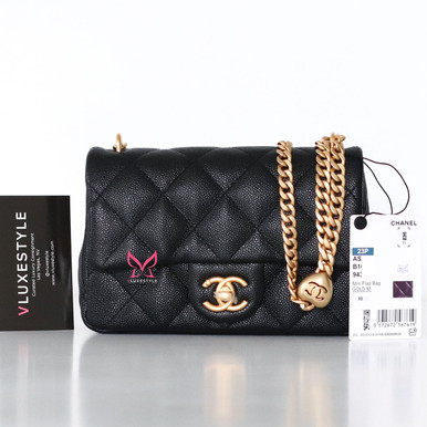 Chanel 23P Sweetheart Mini Rectangular Caviar with adjustable heart ...