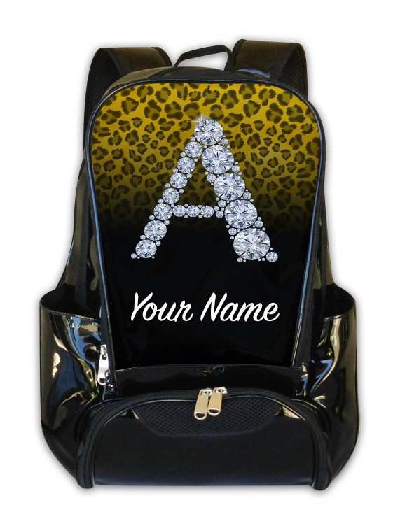 Yellow/Black Cheetah Personalized Backpack - Cheer Luggage