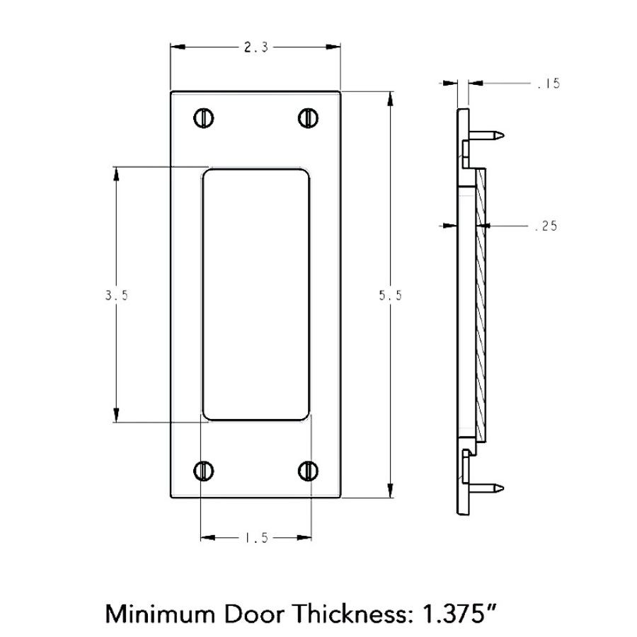 Baldwin PD006 Santa Monica Small Pocket Door Full Dummy Set