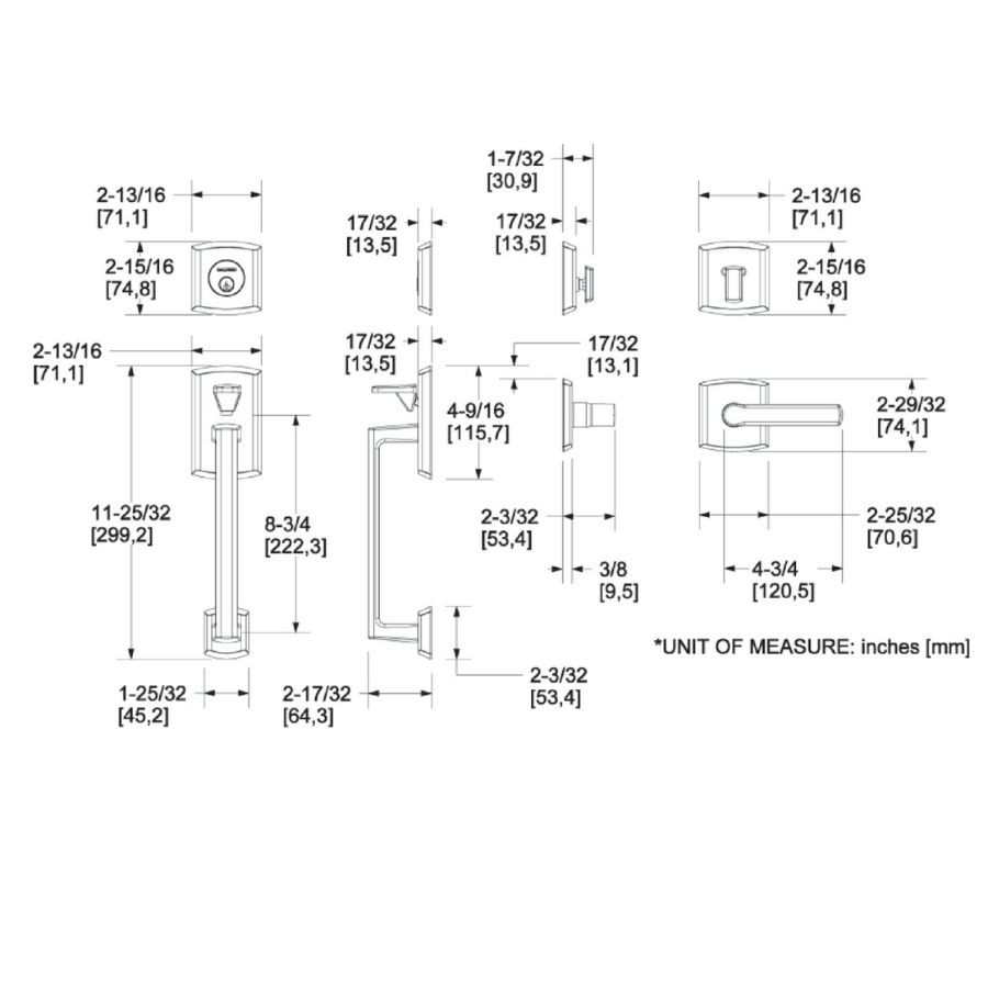Baldwin Soho Sectional Handleset