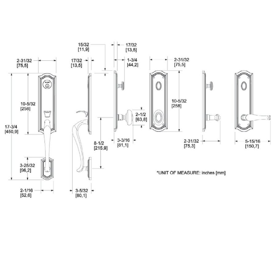 Baldwin Bethpage Emergency Egress Handleset with Interior Lever