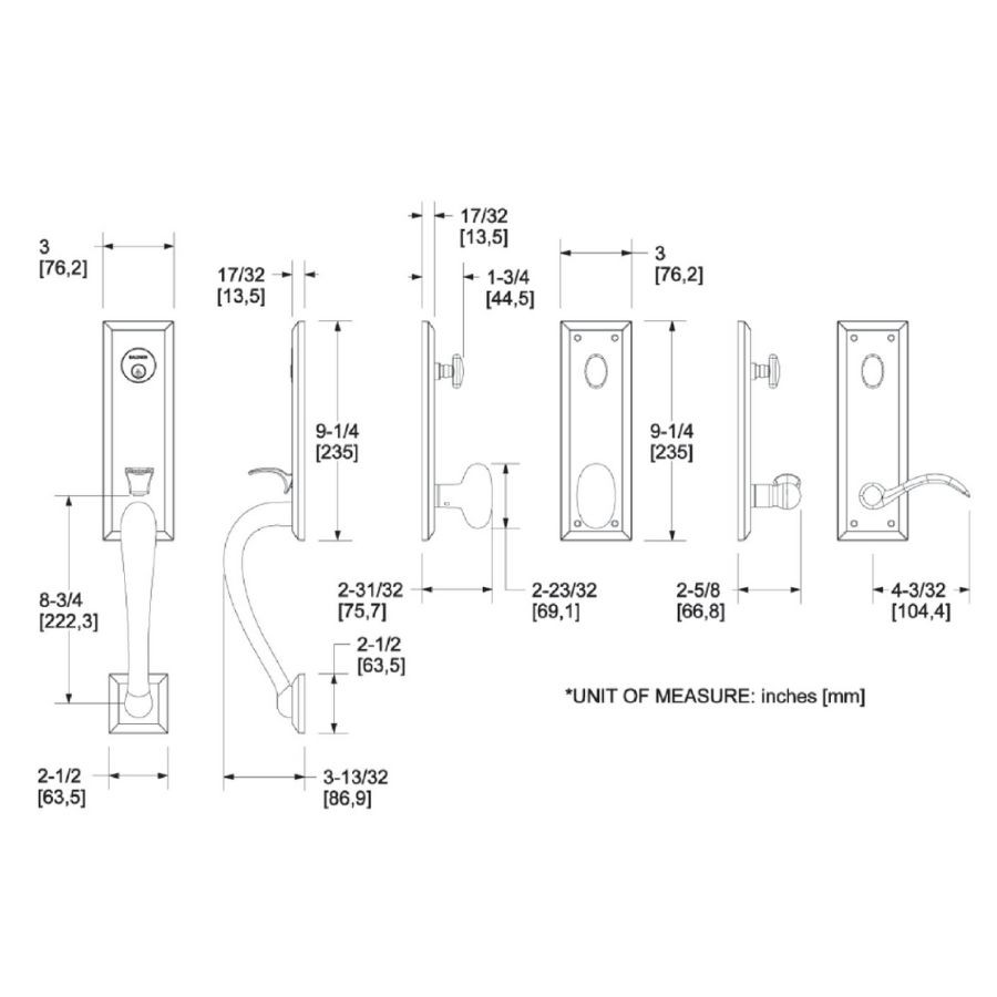 Baldwin Estate 85352 Cody 3/4 Escutcheon Handleset with Interior Lever