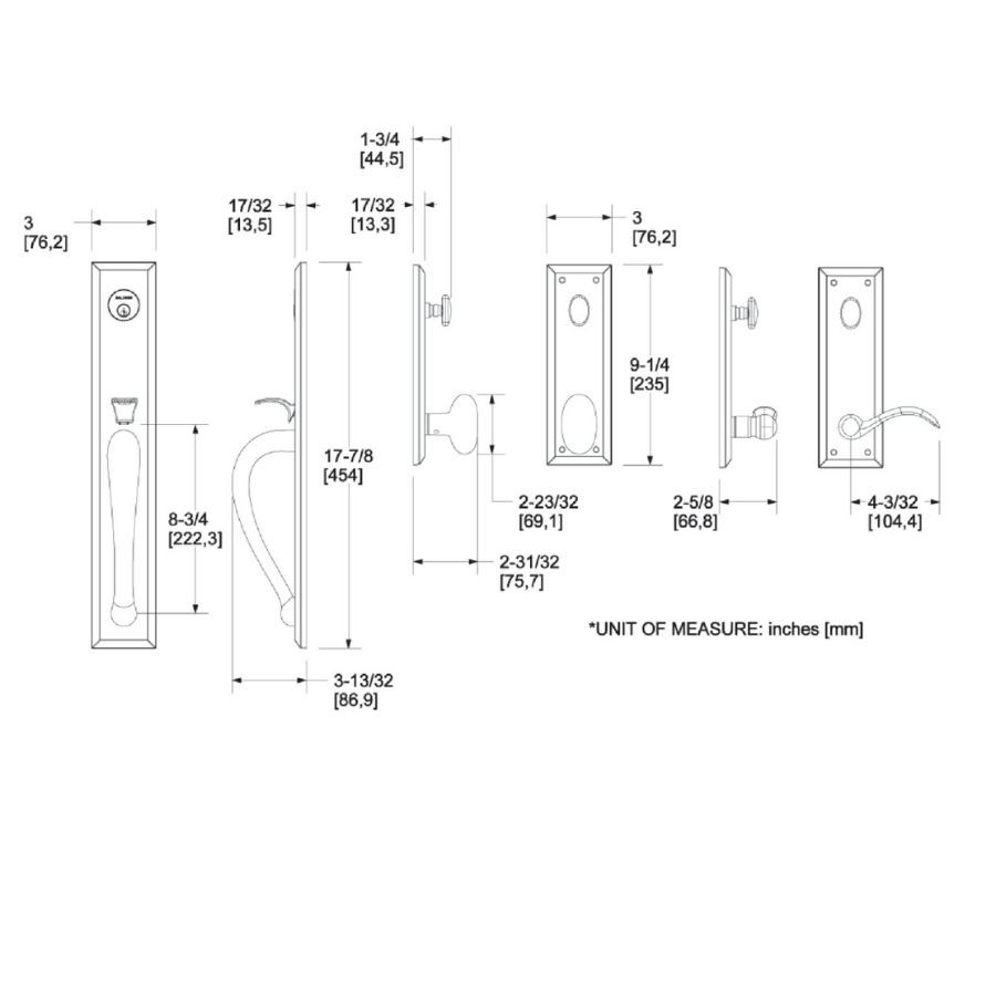 Baldwin Estate 6403 Cody Full Escutcheon Handleset with Interior Lever