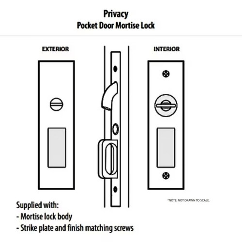 Emtek 2155 Narrow Modern Rectangular Mortise Privacy Pocket Door Set