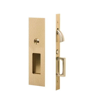 Emtek 2195 Knurled Narrow Modern Rectangular Mortise Privacy Pocket ...