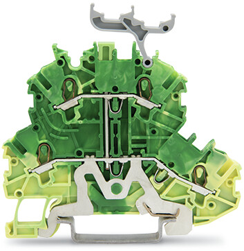 WAGO 2000-2237 Double-deck terminal block; 4-conductor ground terminal ...