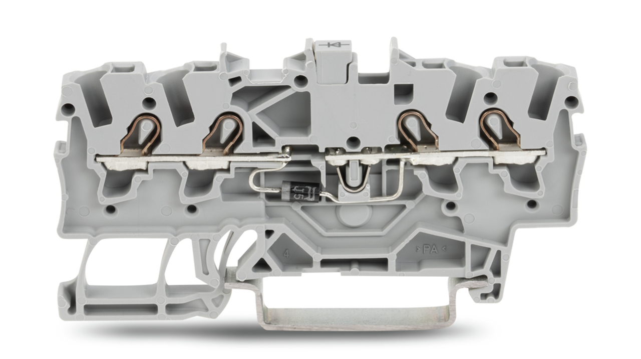 WAGO 2001-1411/1000-410 Component terminal block; 4-conductor; with diode 1N4007; anode, left ...