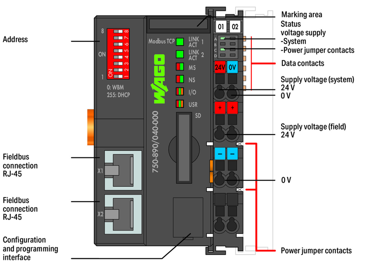 WAGO 750-890/040-000 Controller Modbus TCP; 4th generation; 2 x ... WAGO 750-890/040-000 Controller Modbus TCP; 4th generation; 2 x ...