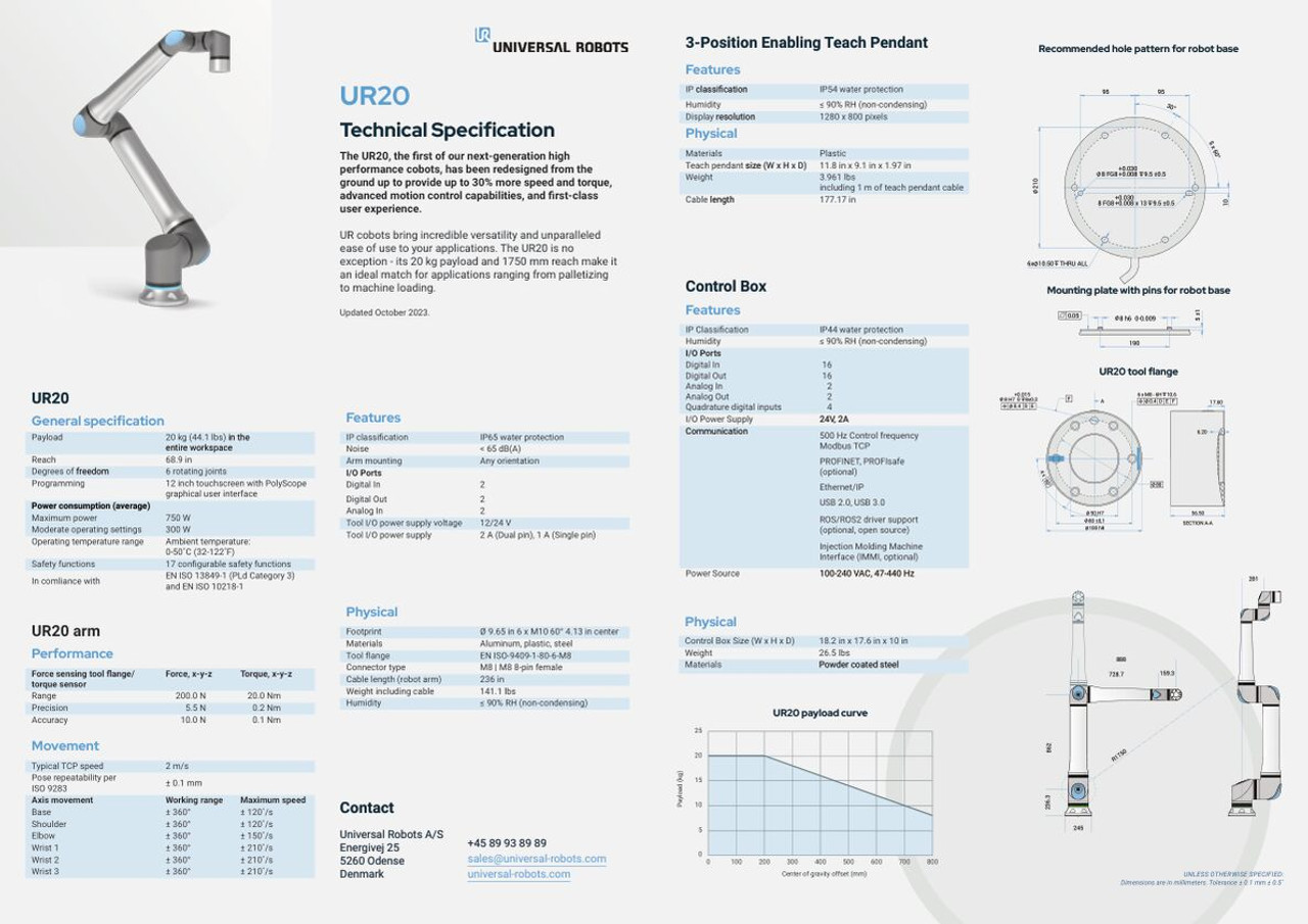 Universal Robots UR20 Collaborative Robot Arm
