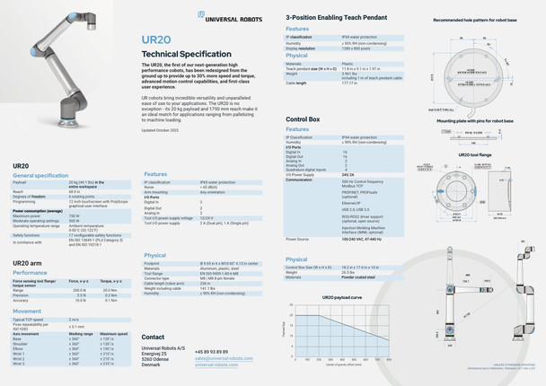 Universal Robots UR20 Collaborative Robot Arm