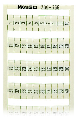 WAGO 209-766 WSB marking card; as card; MARKED; 1 ... 50 (2x); not ...